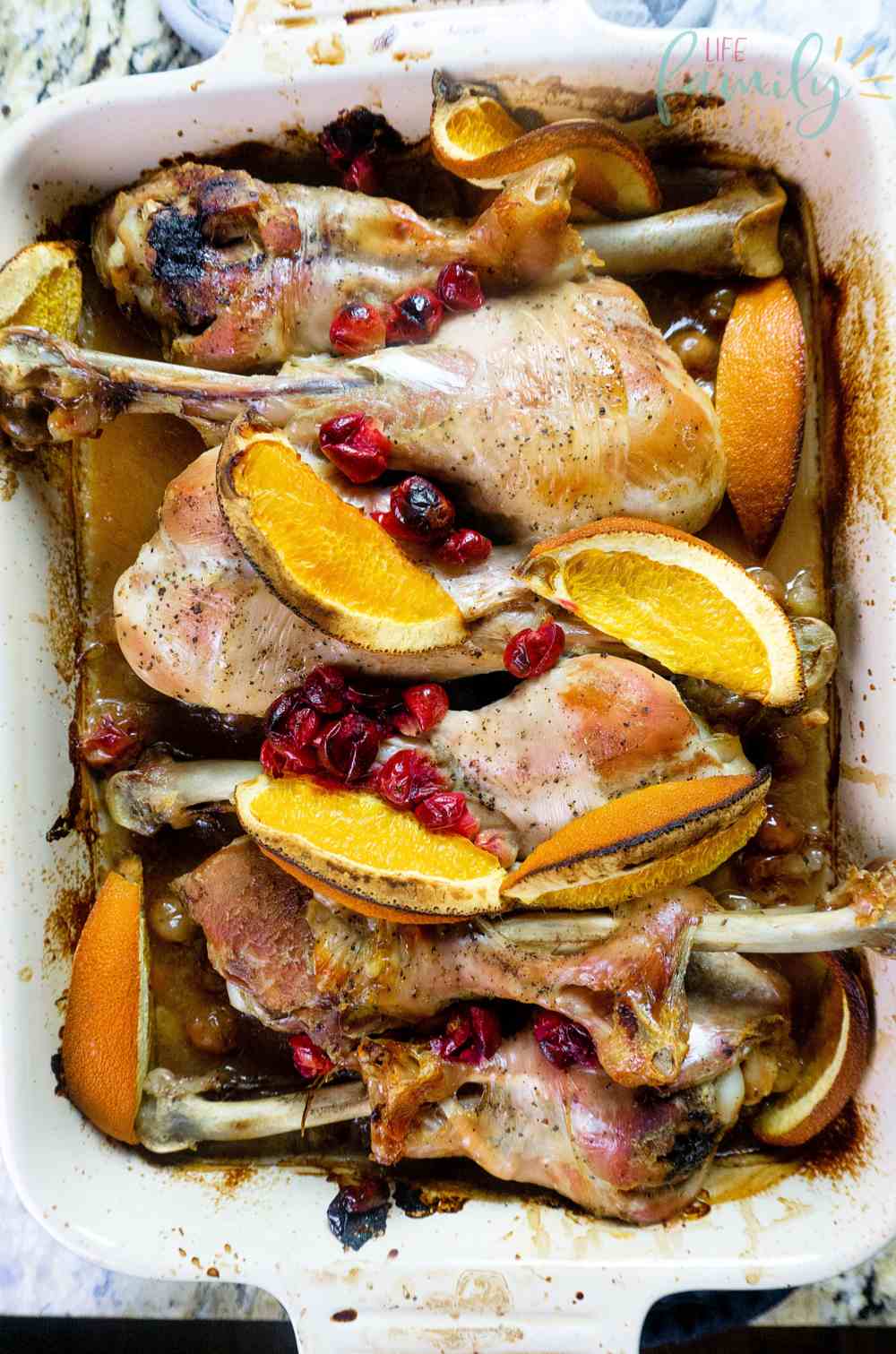 Roasted Turkey Legs With Cranberry Orange
