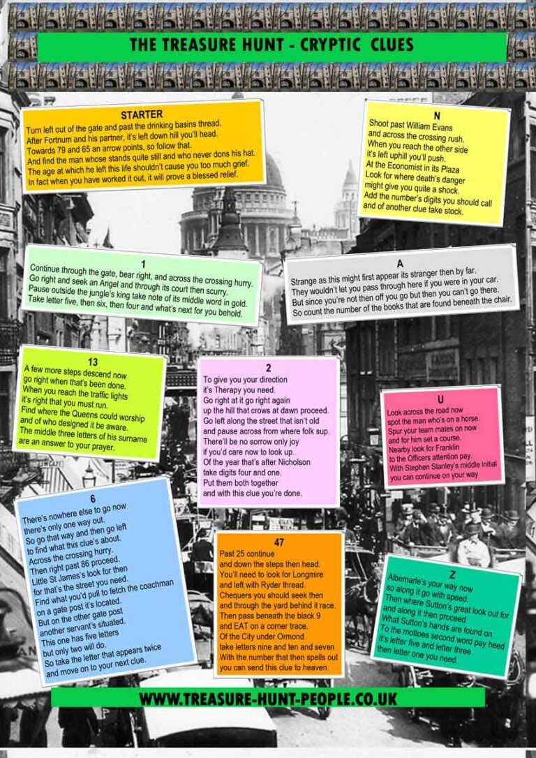 15 Fun Treasure Hunt Clue Ideas